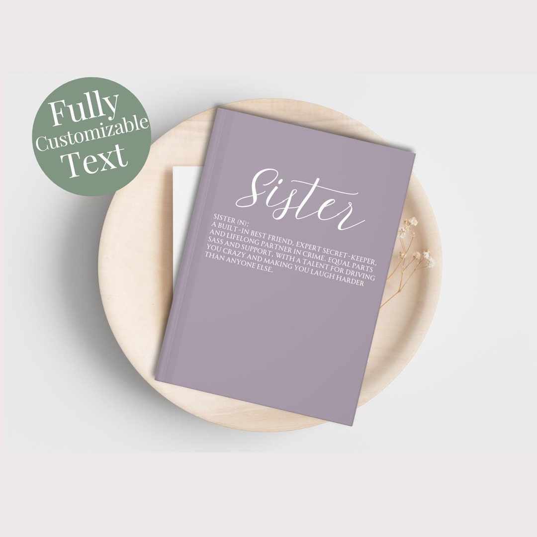 Personalized Sister Journal Funny Sister Memories Sibling Definition ...