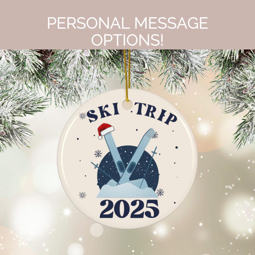 Custom Ski Ornament Personalized Ski Resort Vacation Gift Snowboarding ...