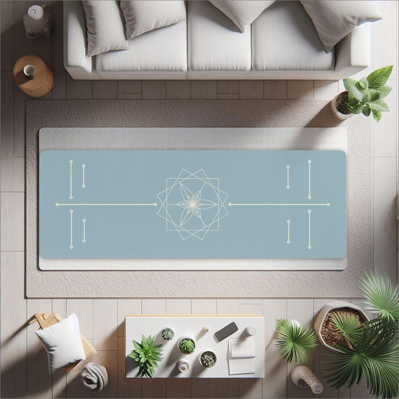 Yoga Mat With Alignment Markings Position Marking Yoga Mat Pose Guide ...