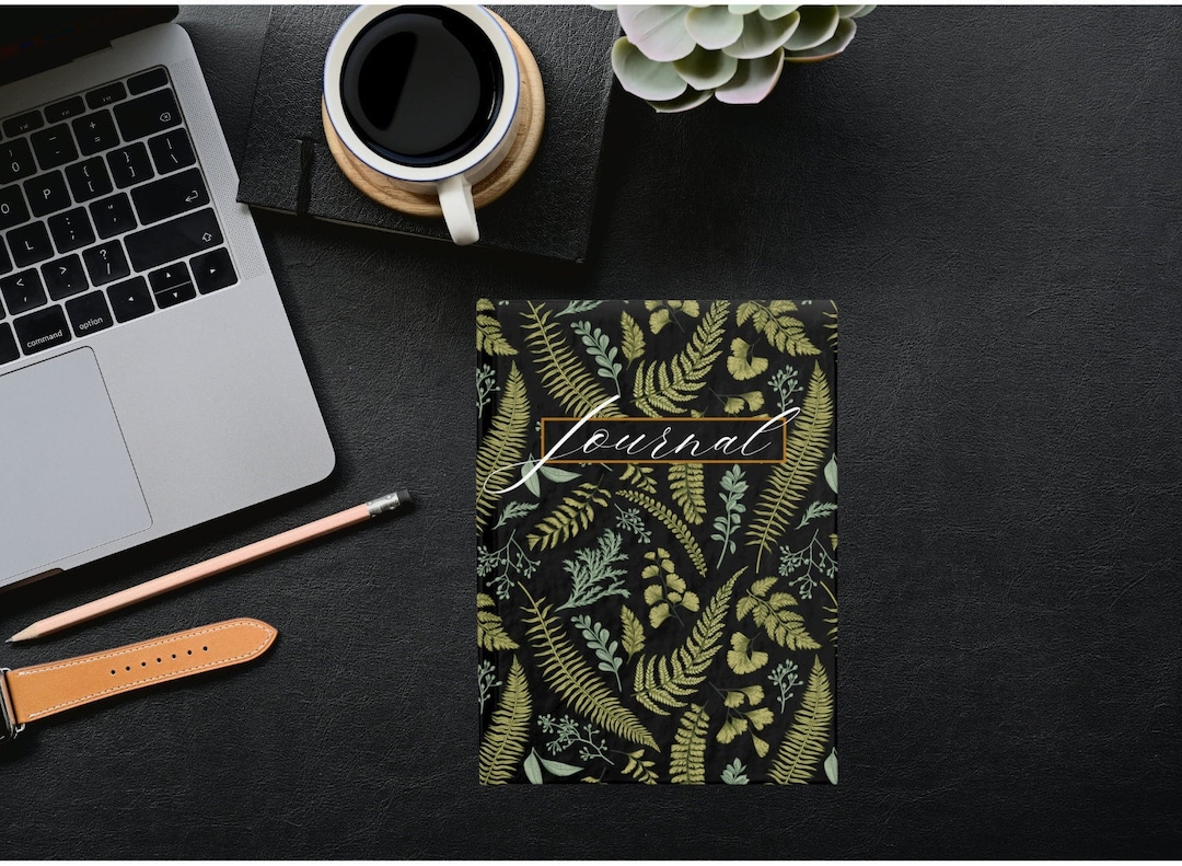 Pressed Leaf Botanical Journal Fern Leaf Pattern Notebook Botany Lover ...
