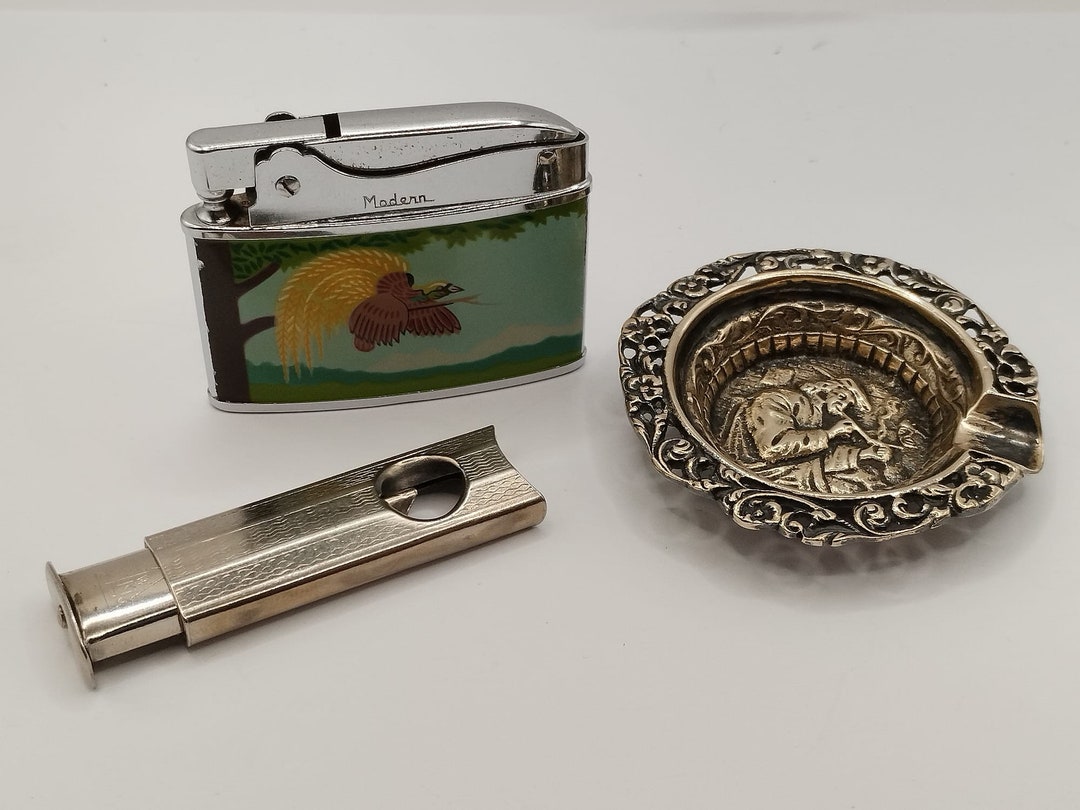 Vintage Cigarette Set ashtray Cigarette Cutter Pocket - Etsy