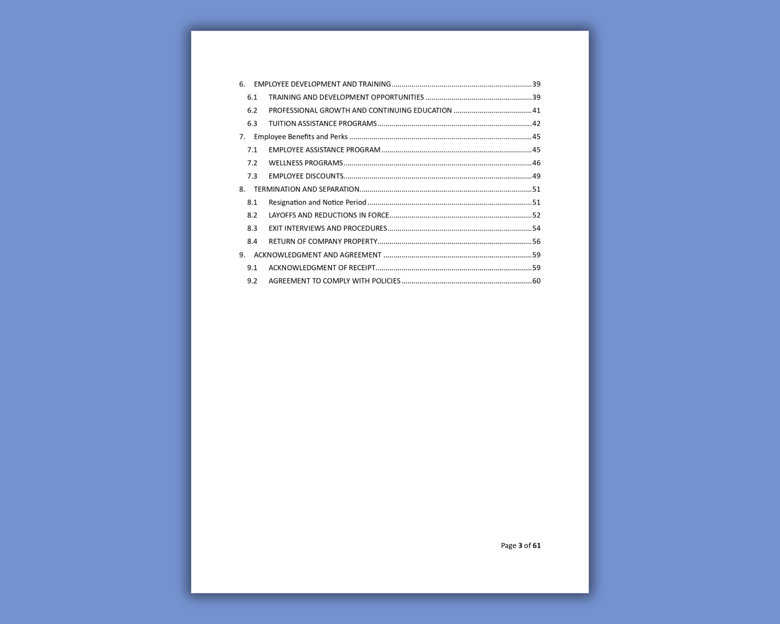 Editable Employee Handbook Template: HR Manual (MS Word, Digital ...