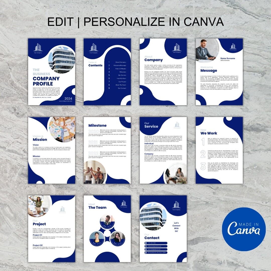 Company Profile Brochure Template | Corporate Brochure | Canva Editable ...