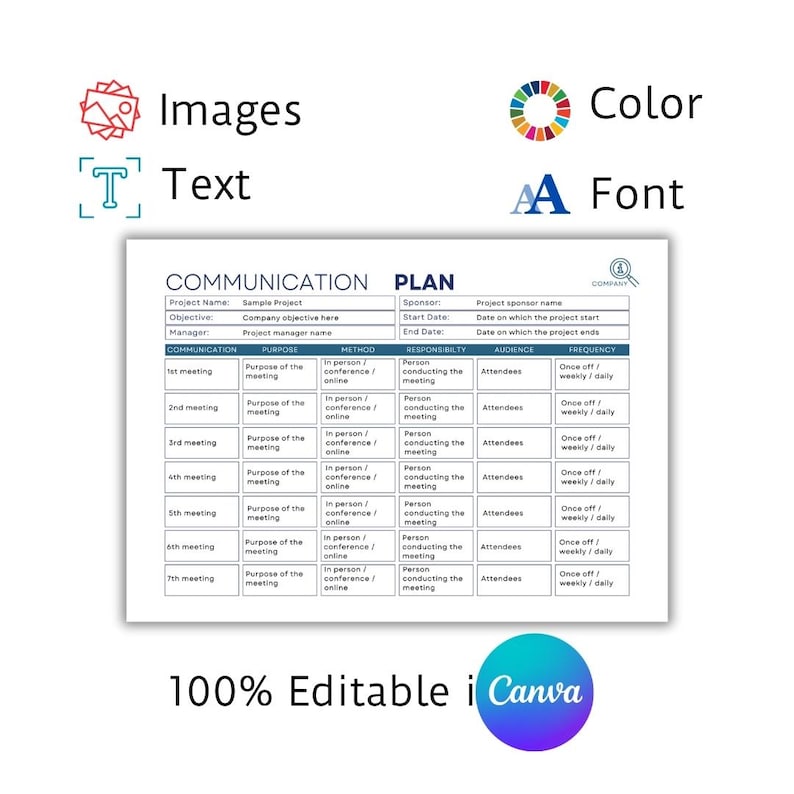 Company Communication Plan Template | Project Communication Management ...