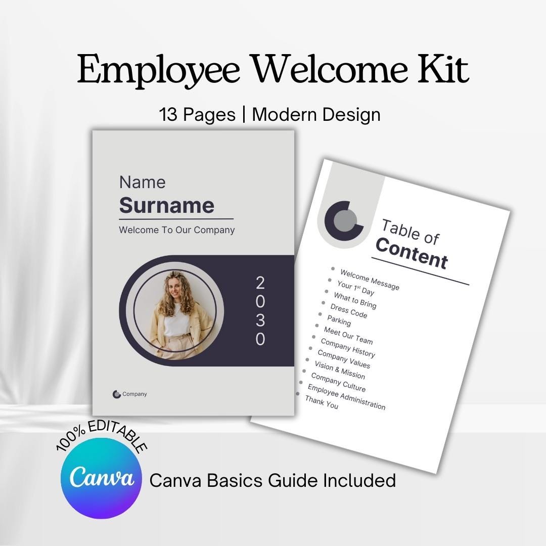 Employee Welcome Package | Employee Onboarding | Canva Template | Employee Handbook Editable ...