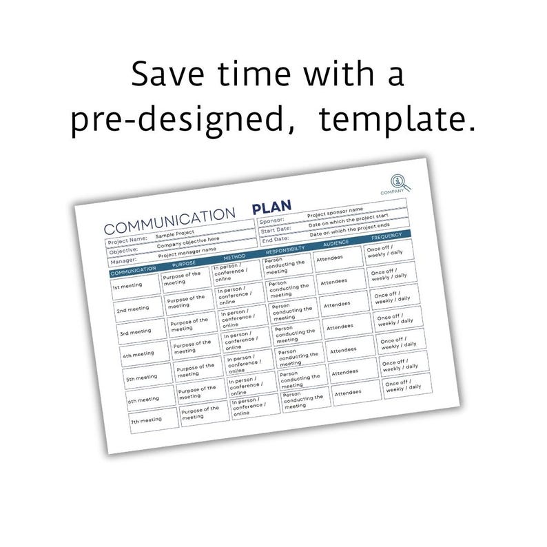 Company Communication Plan Template | Project Communication Management ...