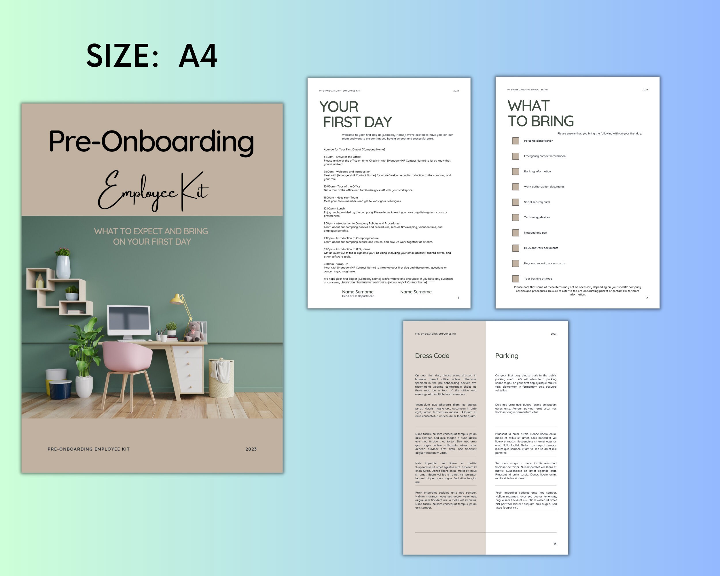 Employee Welcome Package Employee Onboarding Canva Template Employee Handbook Editable HR Manual ...