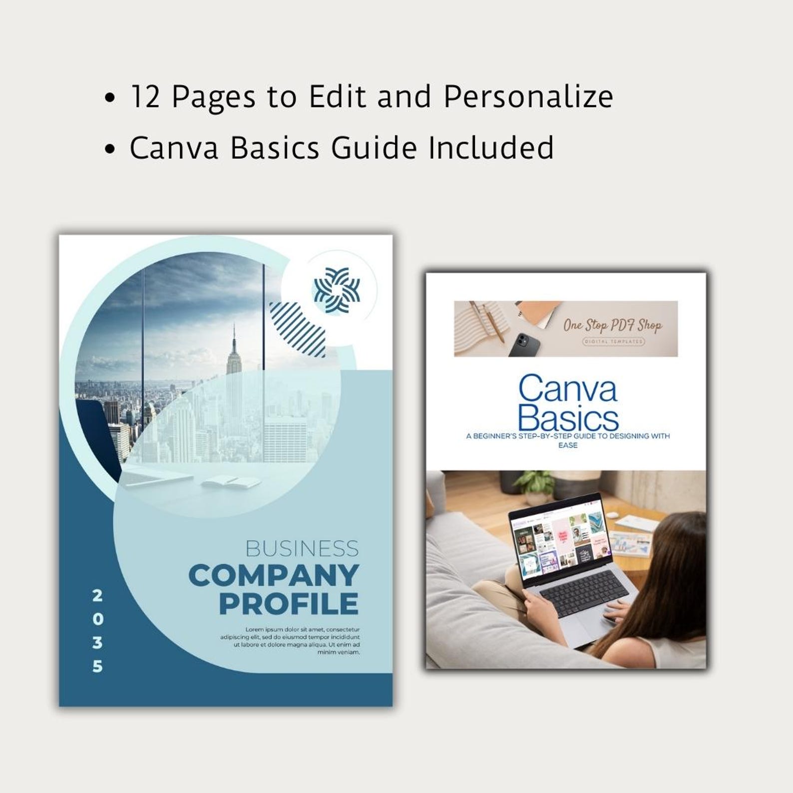 Canva Editable Company Profile Template (PDF) - Etsy