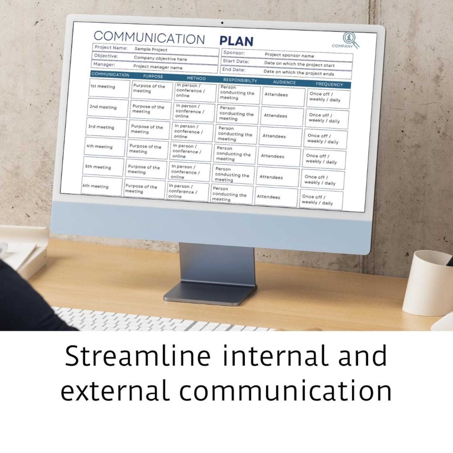 Company Communication Plan Template | Project Communication Management ...