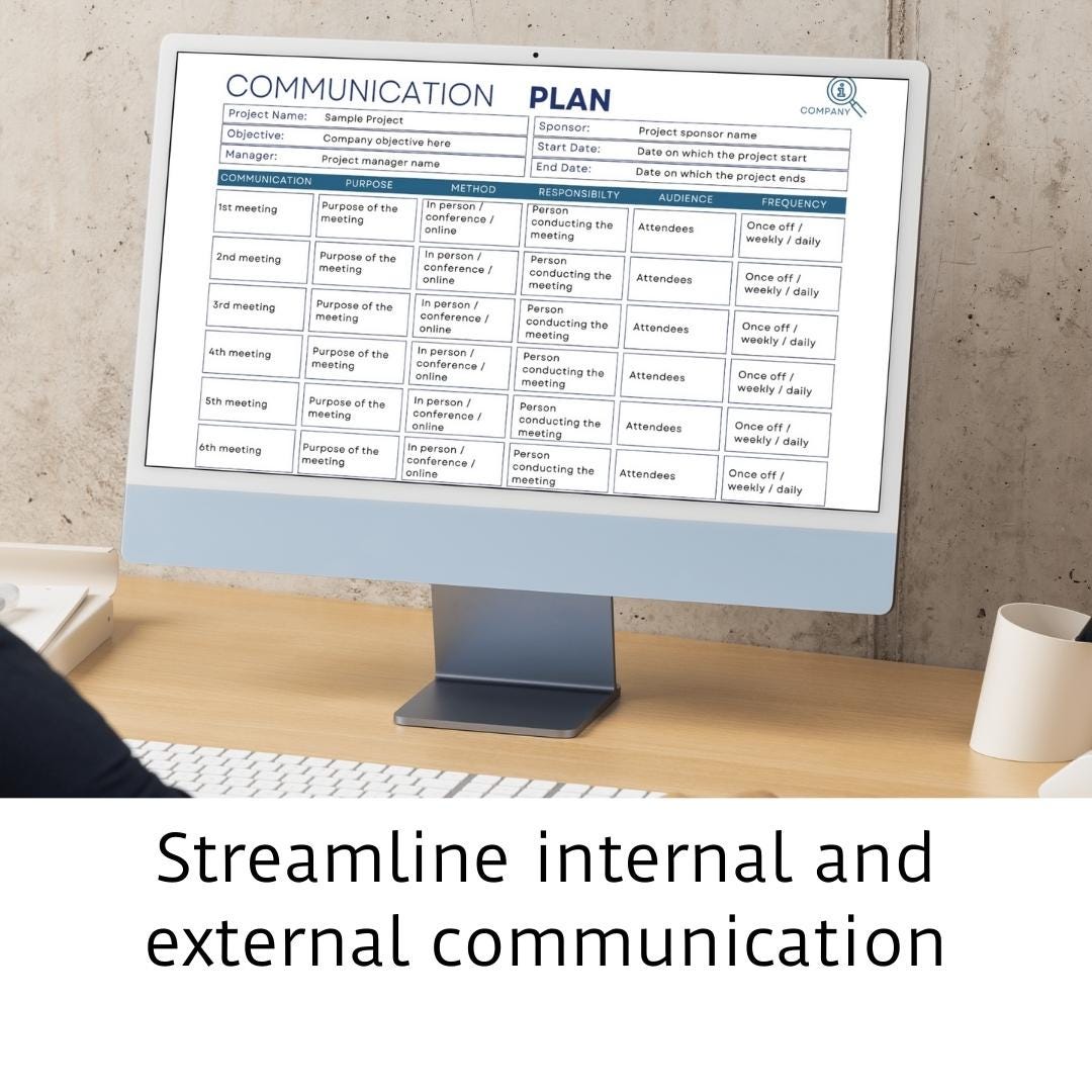 Company Communication Plan Template | Project Communication Management ...