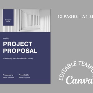 Project Proposal Template Edit in CANVA Client Proposal Template ...