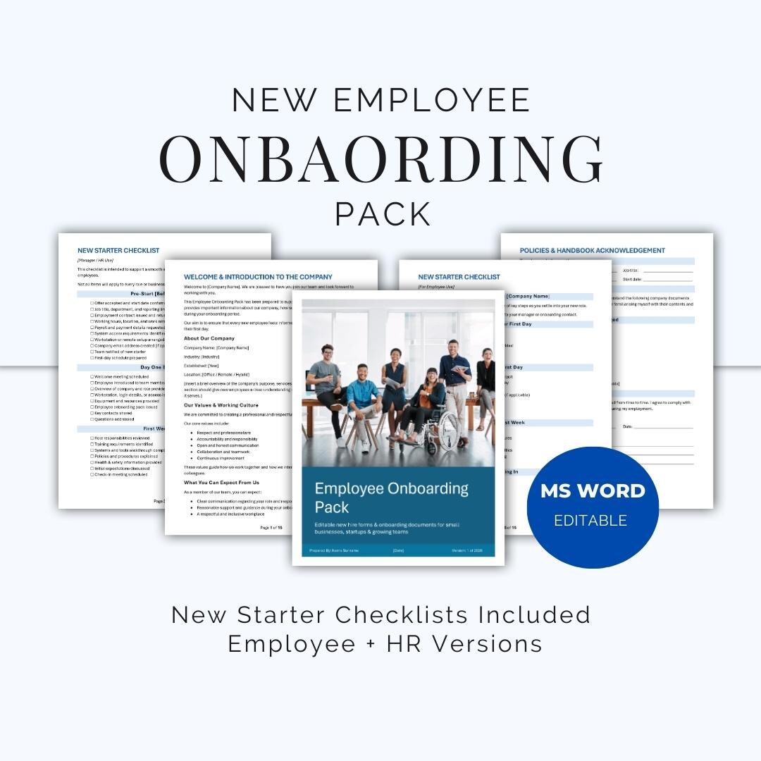 Employee Onboarding Template | Human Resources Checklist and Document ...
