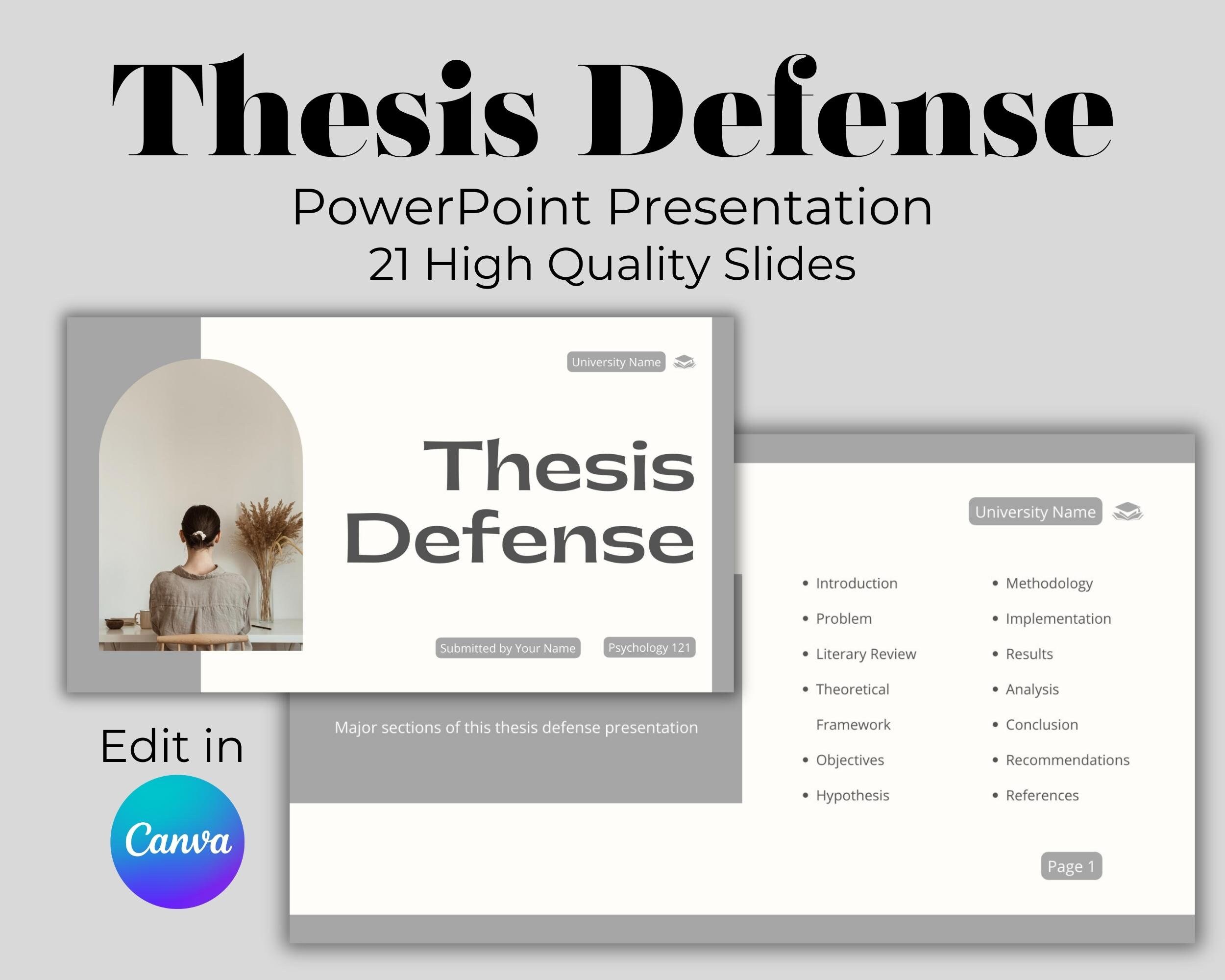 Comprehensive Professional Thesis Defense Powerpoint - Etsy