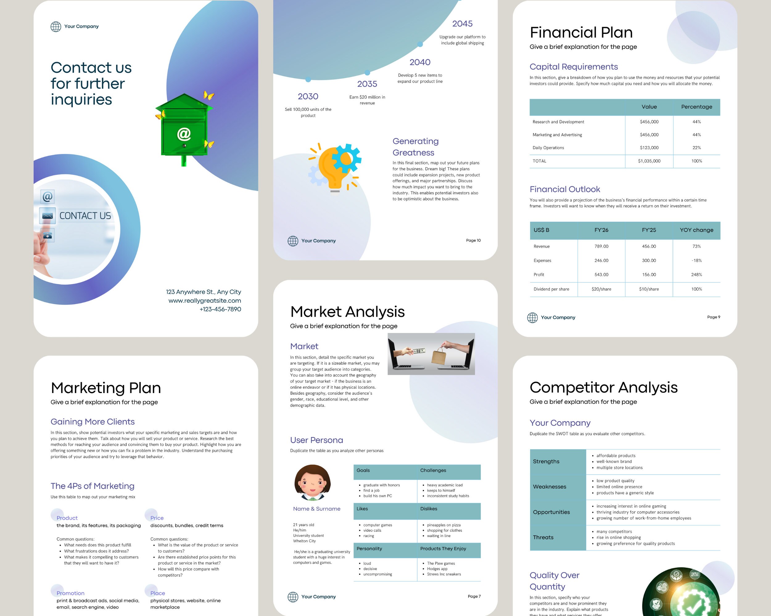 Editable Business Plan Template: Canva Design (instant Download) - Etsy