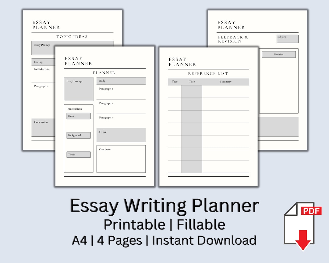 Essay Guide Planner Student Essay Writing Template Academic School ...