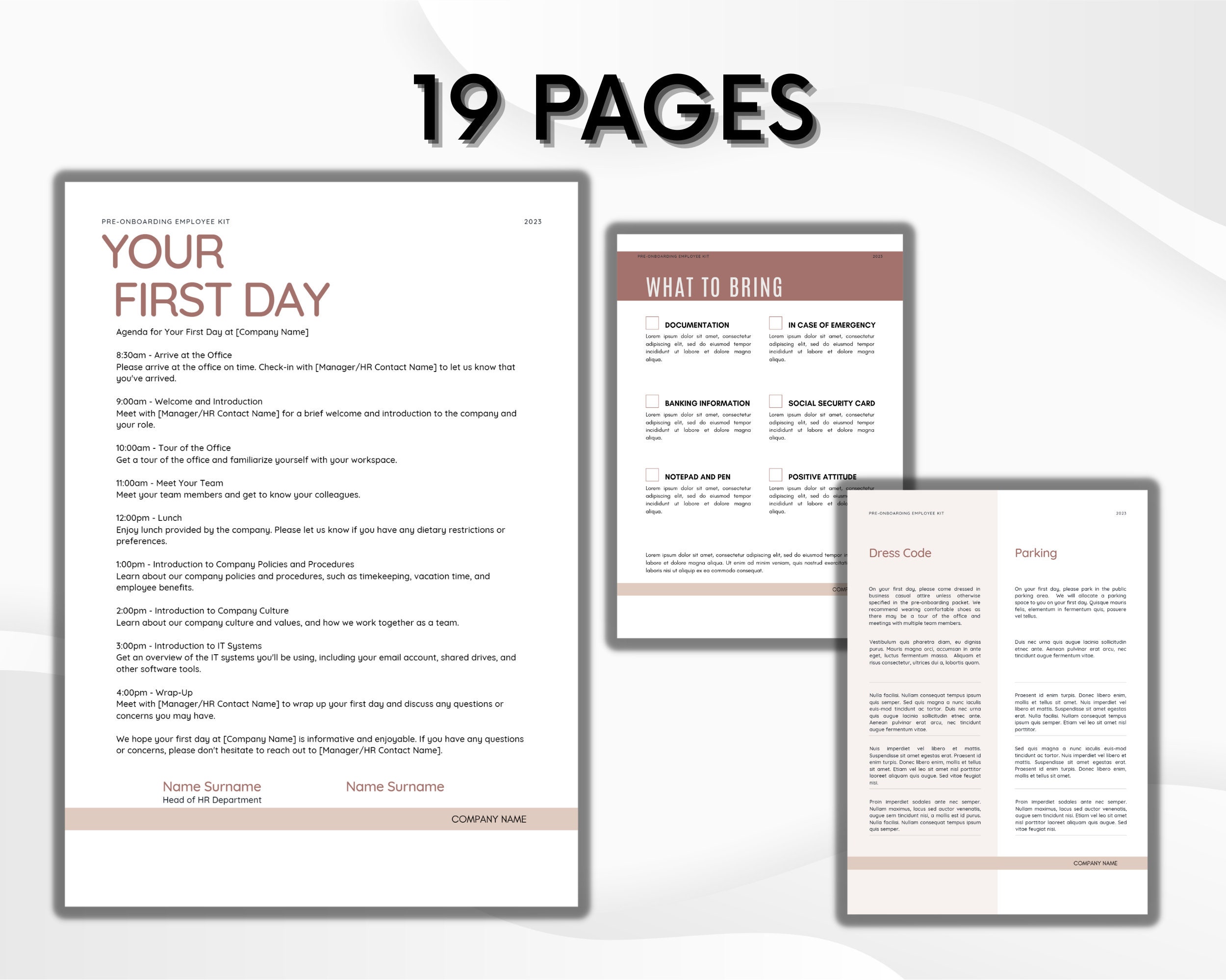 Employee Welcome Package Employee Onboarding Canva Template Employee Handbook Editable HR Manual ...