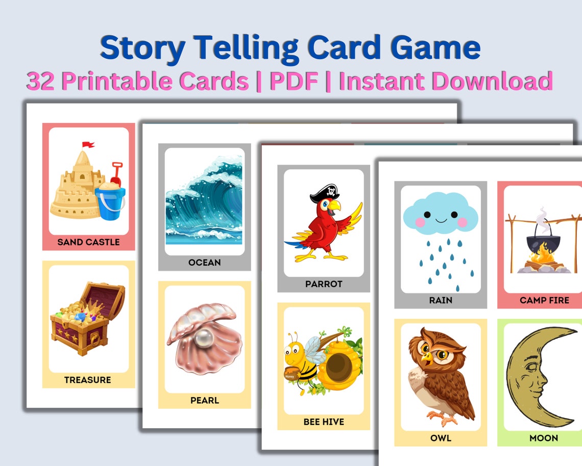 Story Telling Card Game Story Telling Flashcards Homeschool Printable ...