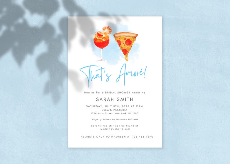 That's Amore - Blue - Pizza & Aperol Spritz Themed - Bridal Shower ...