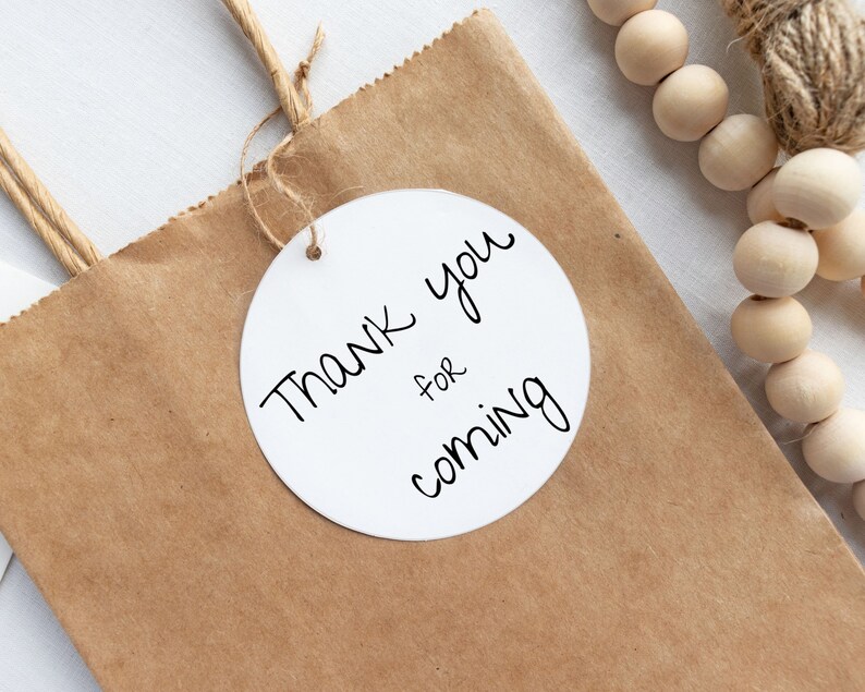 Printable Thank You for Coming Gift Tags - Etsy