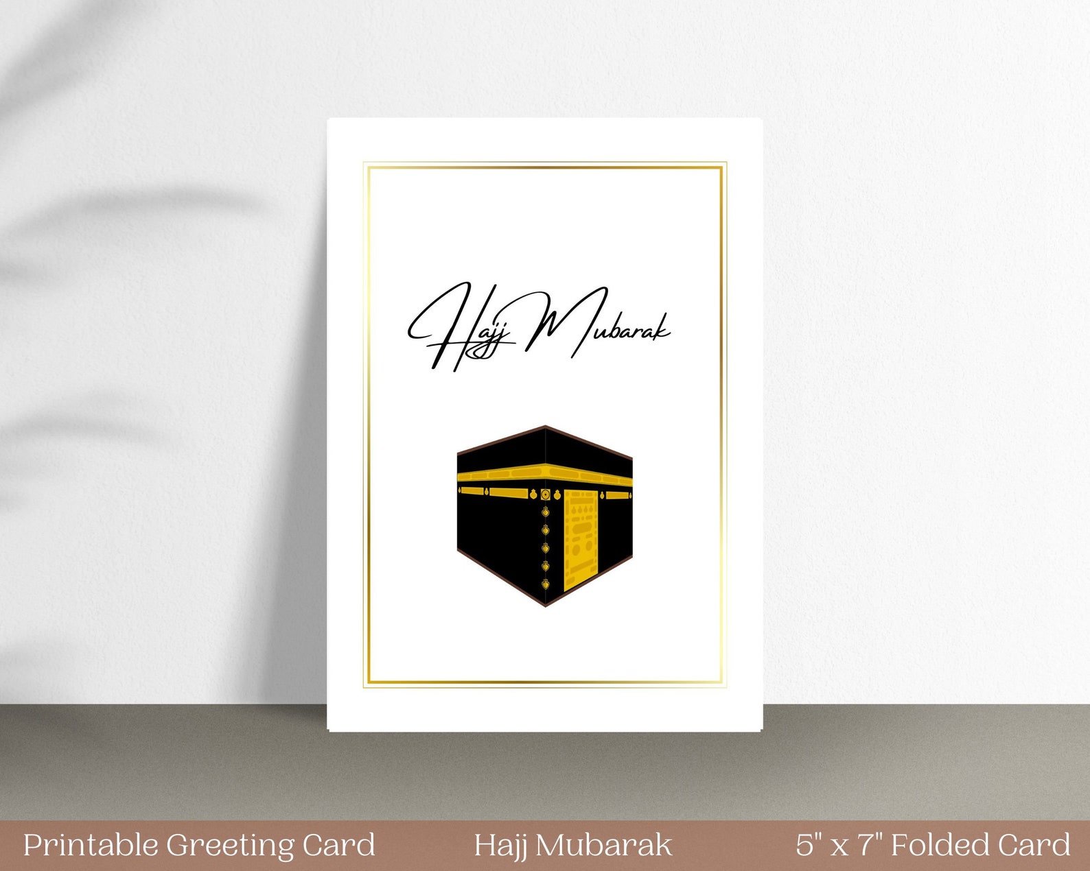 Hajj Mubarak Printable Greeting Card, Instant Download PDF, Minimalist ...