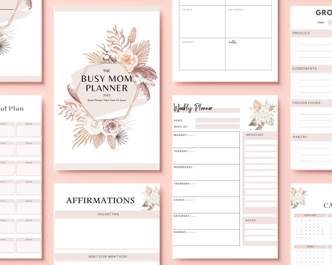 Busy Mom Weekly Planner ADHD Planner Instant Download, Digital ...