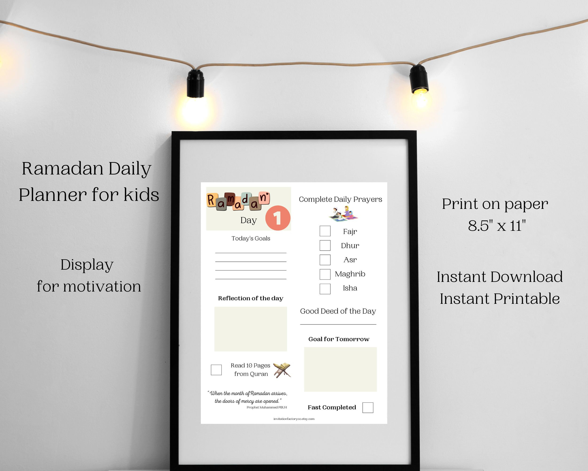 Ramadan Daily Planner Printable, Printable Daily Planner, Instant ...