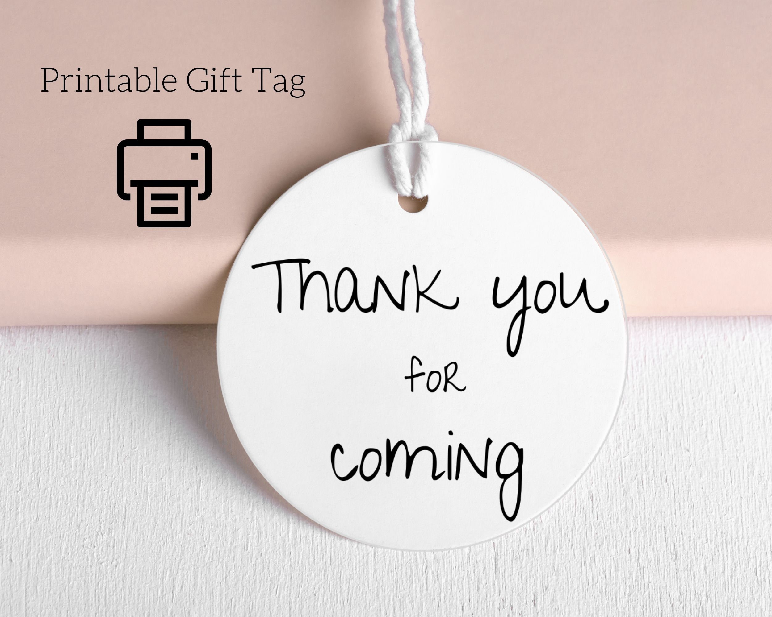 Printable Thank You for Coming Gift Tags - Etsy