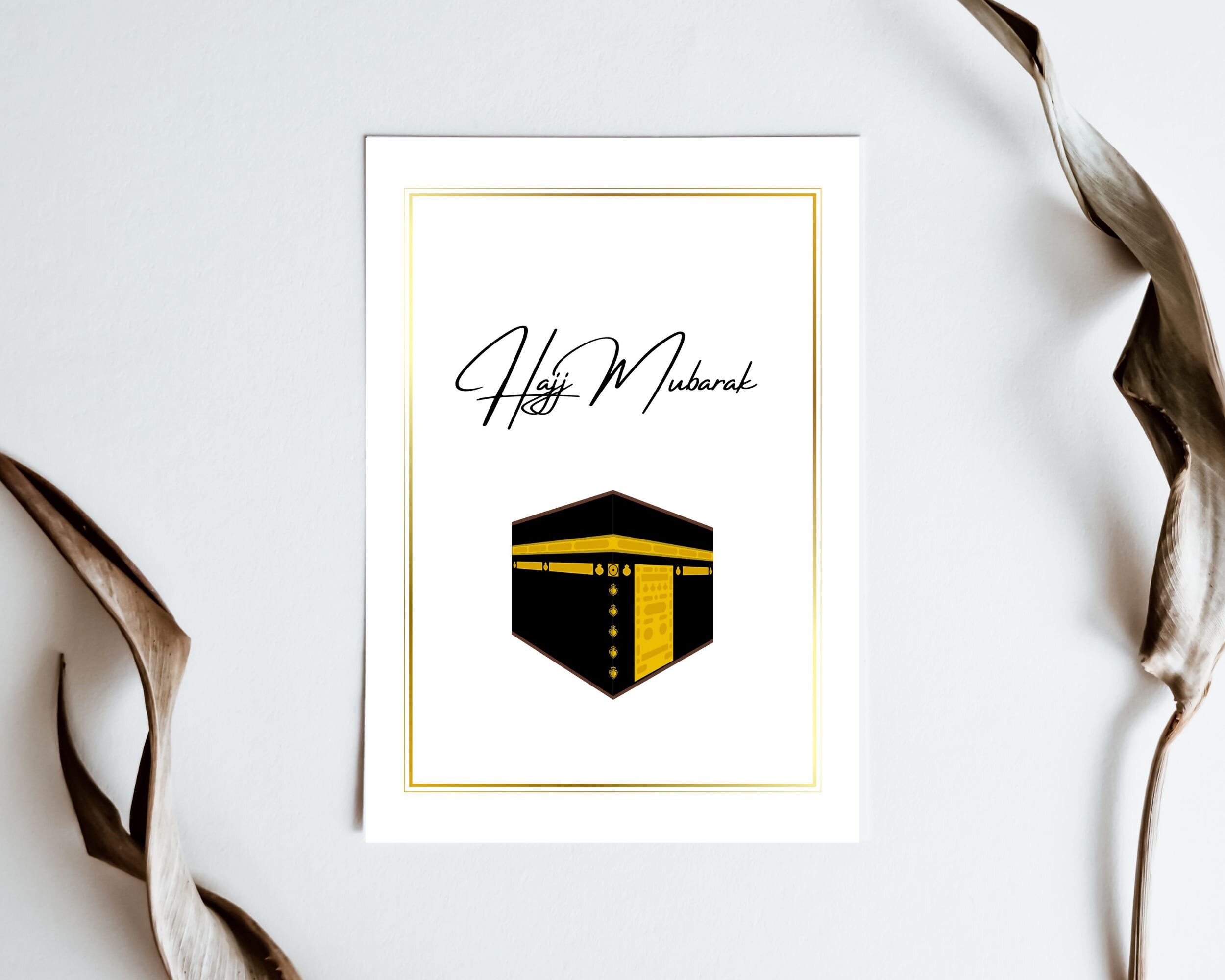 Hajj Mubarak Printable Greeting Card, Instant Download PDF, Minimalist ...