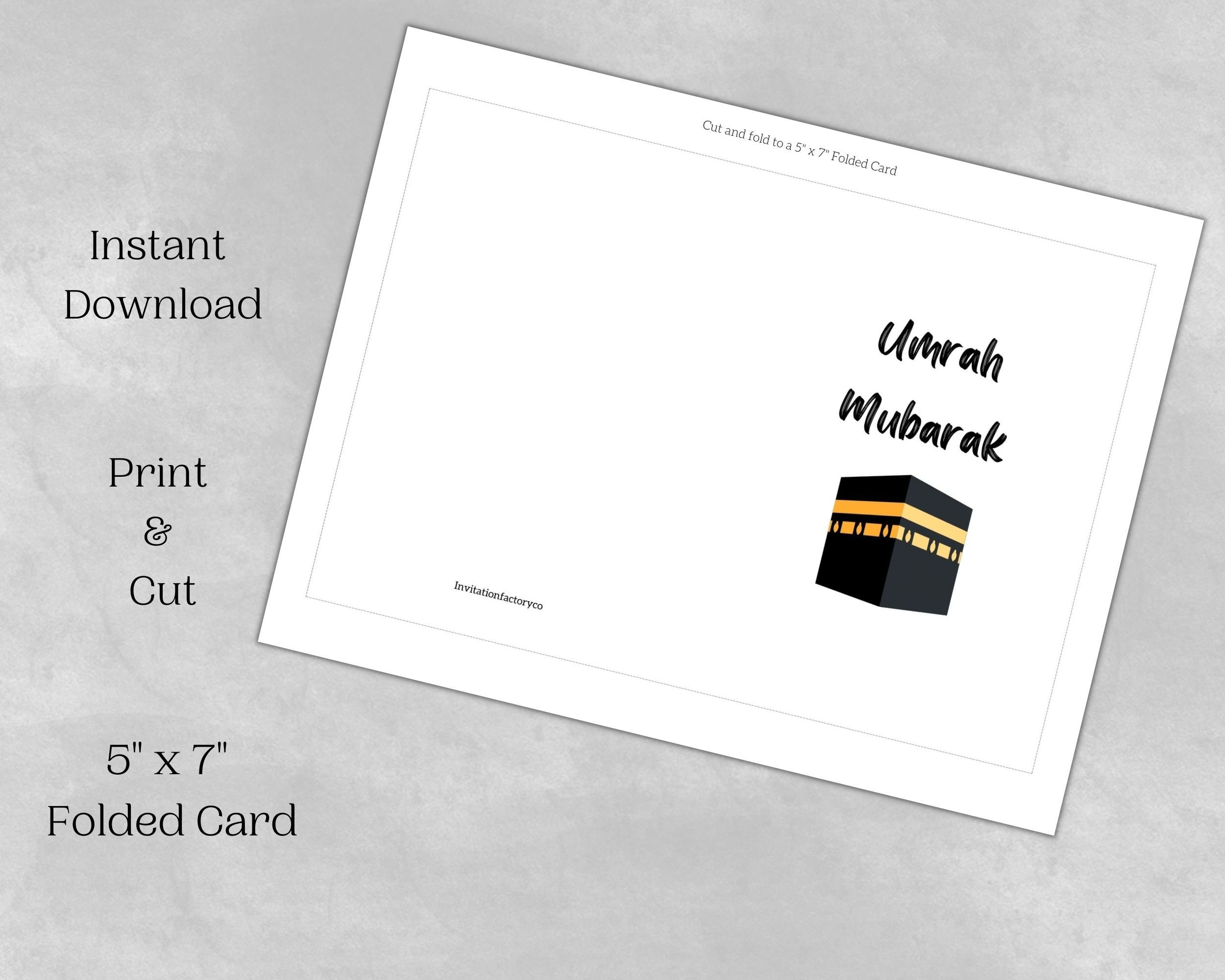 Umrah Mubarak Greeting Card Minimalist Muslim Gift Modern - Etsy