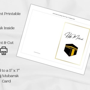 Hajj Mubarak Printable Greeting Card, Instant Download PDF, Minimalist ...