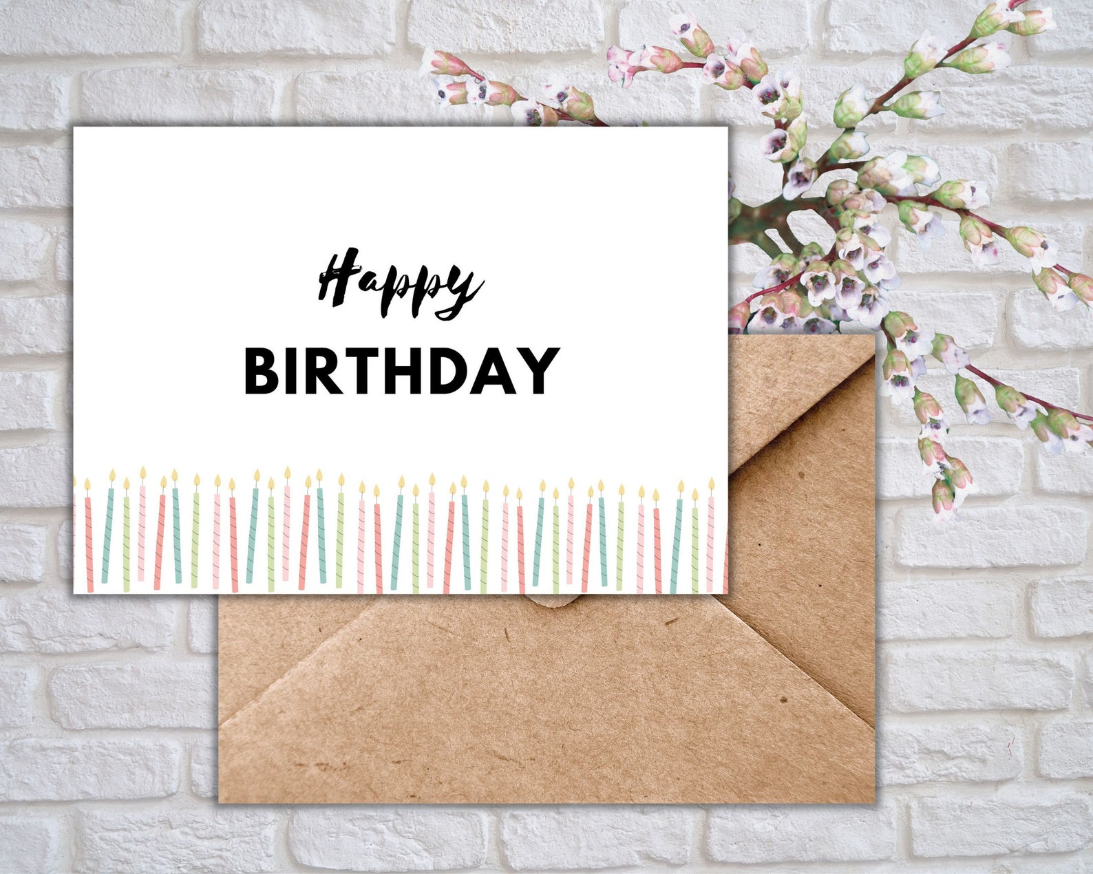 Happy Birthday Greeting Card Digital Download 5 X 7 Instant Download ...