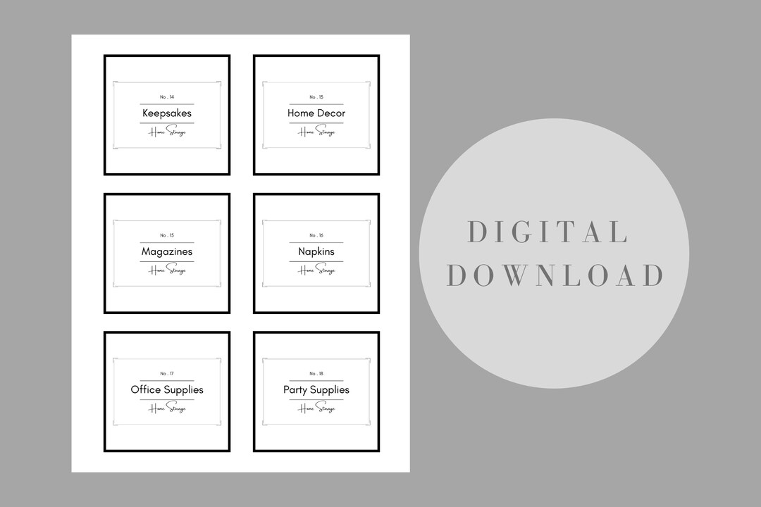 Printable Storage Labels, 3 Label Sizes, Editable Labels, Printable ...