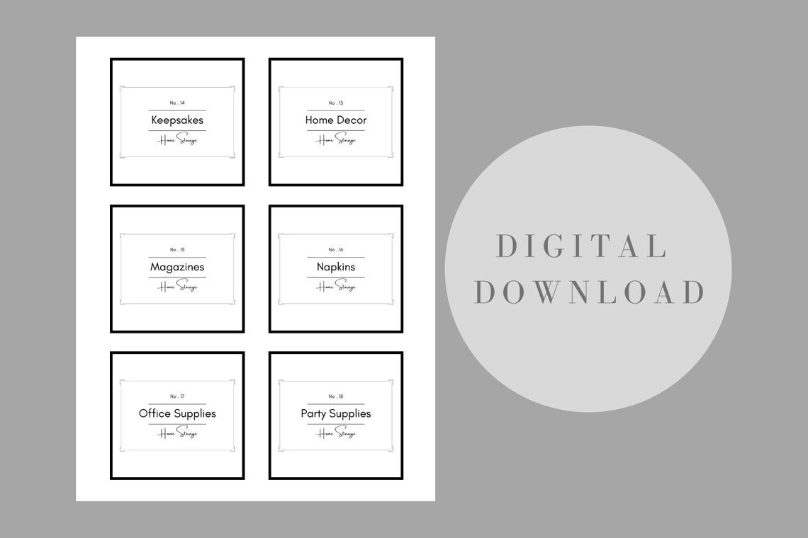 Printable Organization Labels: Editable Label Template Bundle - Etsy