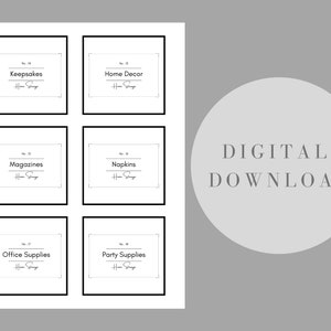 Printable Storage Labels, 3 Label Sizes, Editable Labels, Printable ...