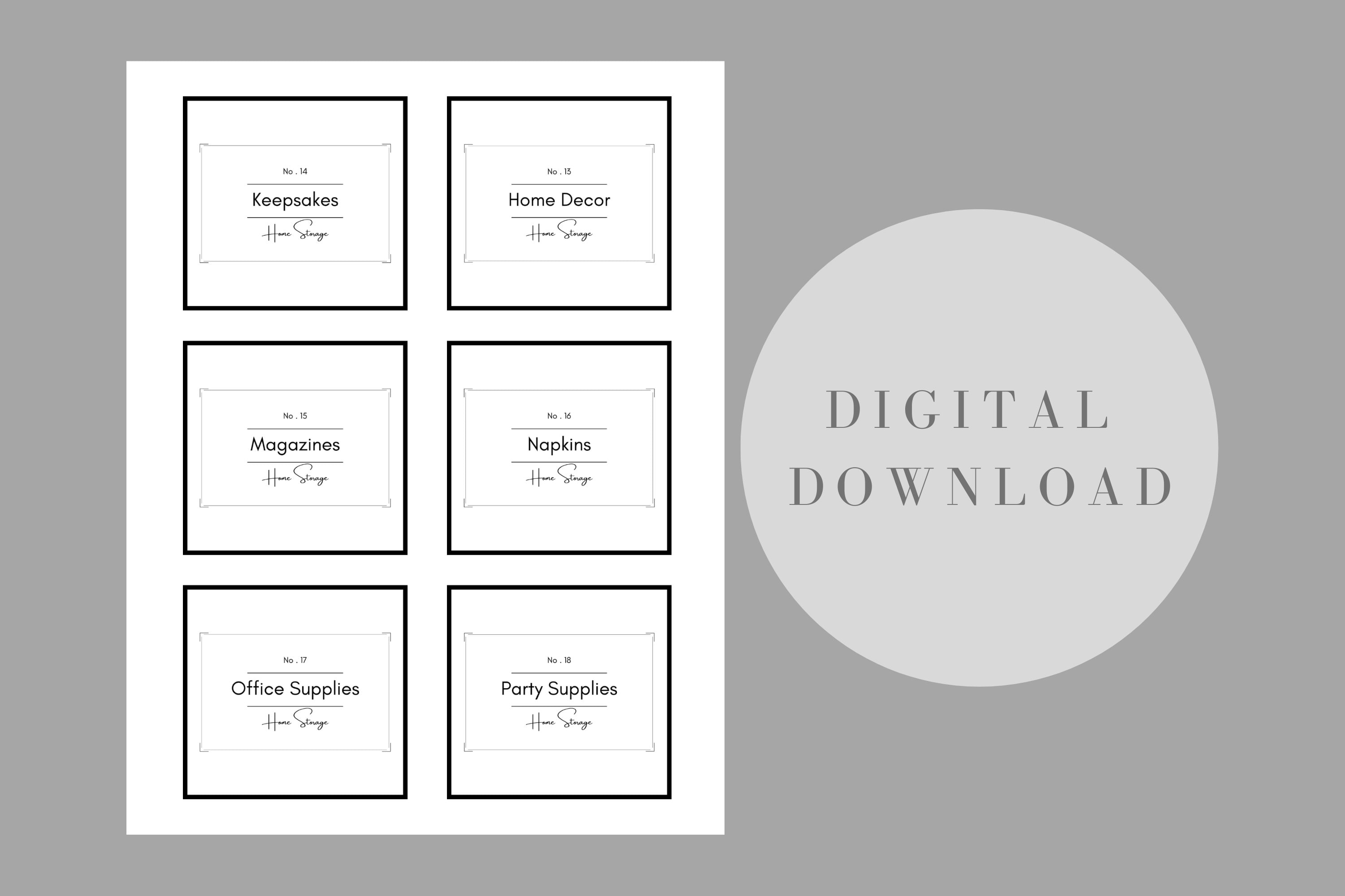 Printable Storage Labels, 3 Label Sizes, Editable Labels, Printable ...