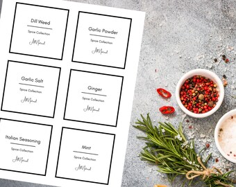 Custom Spice Vinyl Decals, Kitchen Organization, Sticker Spice Jar ...