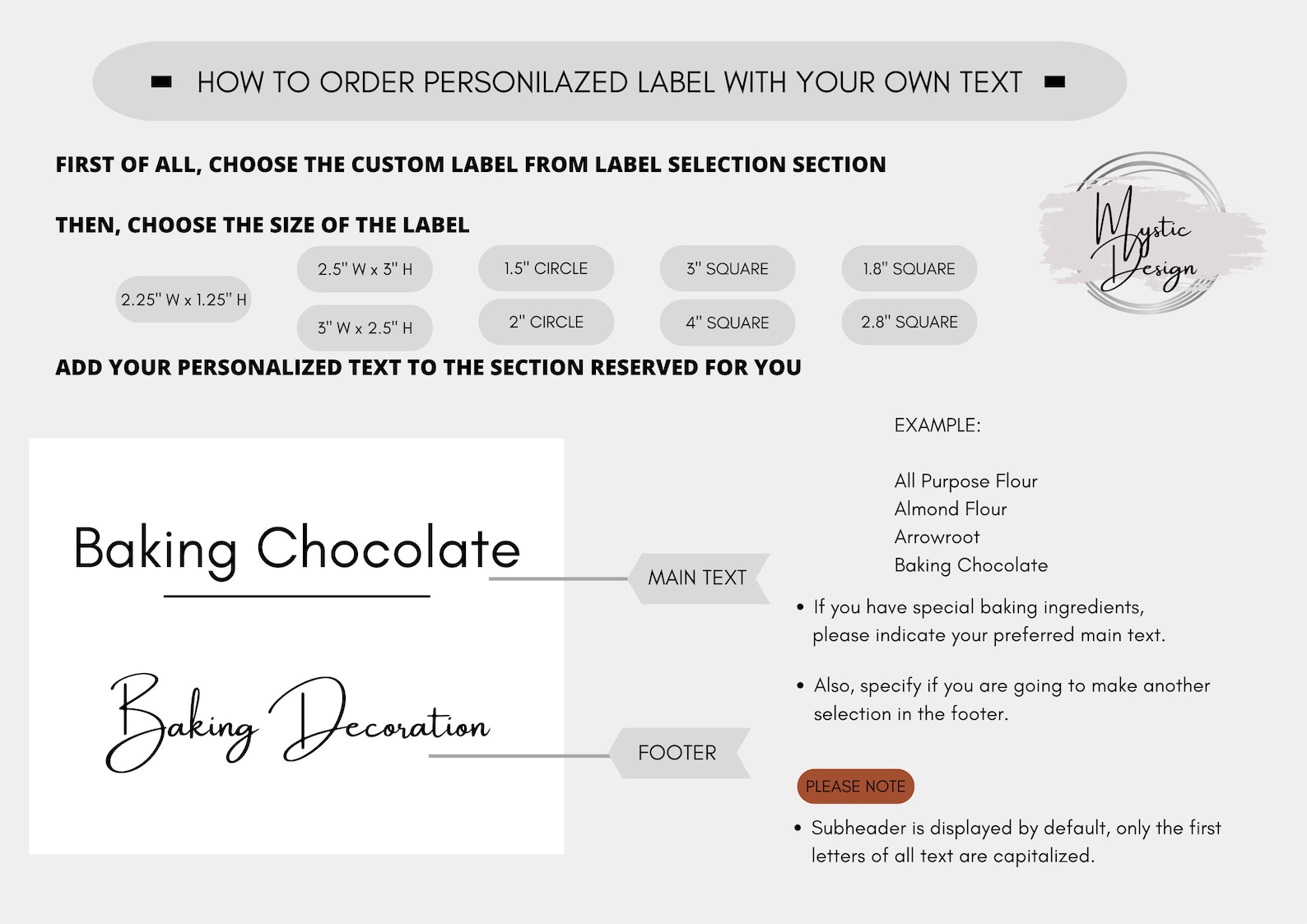 Printable Baking Labels, Customizable Labels, 8 Label Sizes, Editable ...