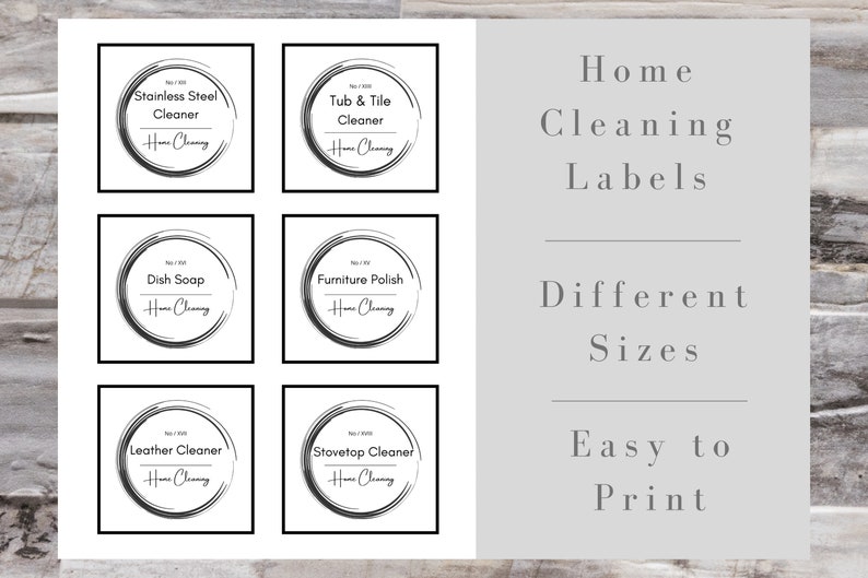 Cleaning Label Template Bundle, Printable Cleaning Labels, Personalized ...