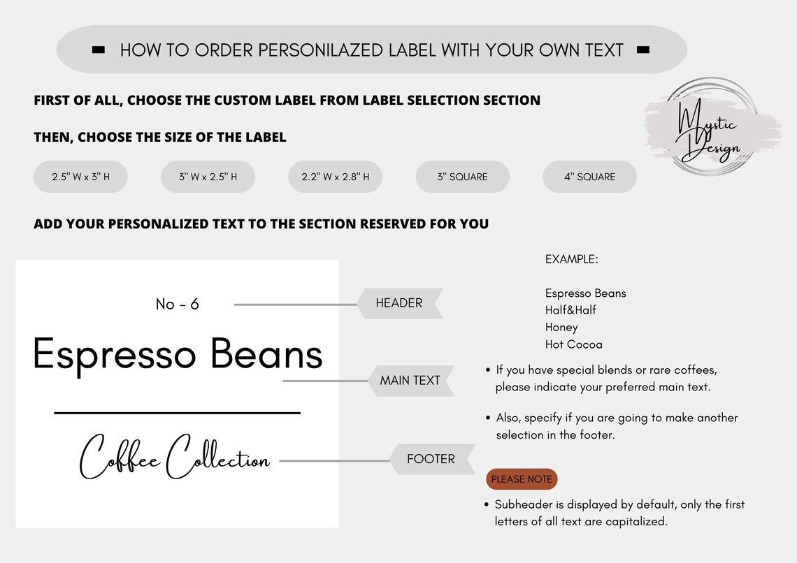 Printable Coffee Bar Labels, Customizable Labels, 5 Label Sizes ...