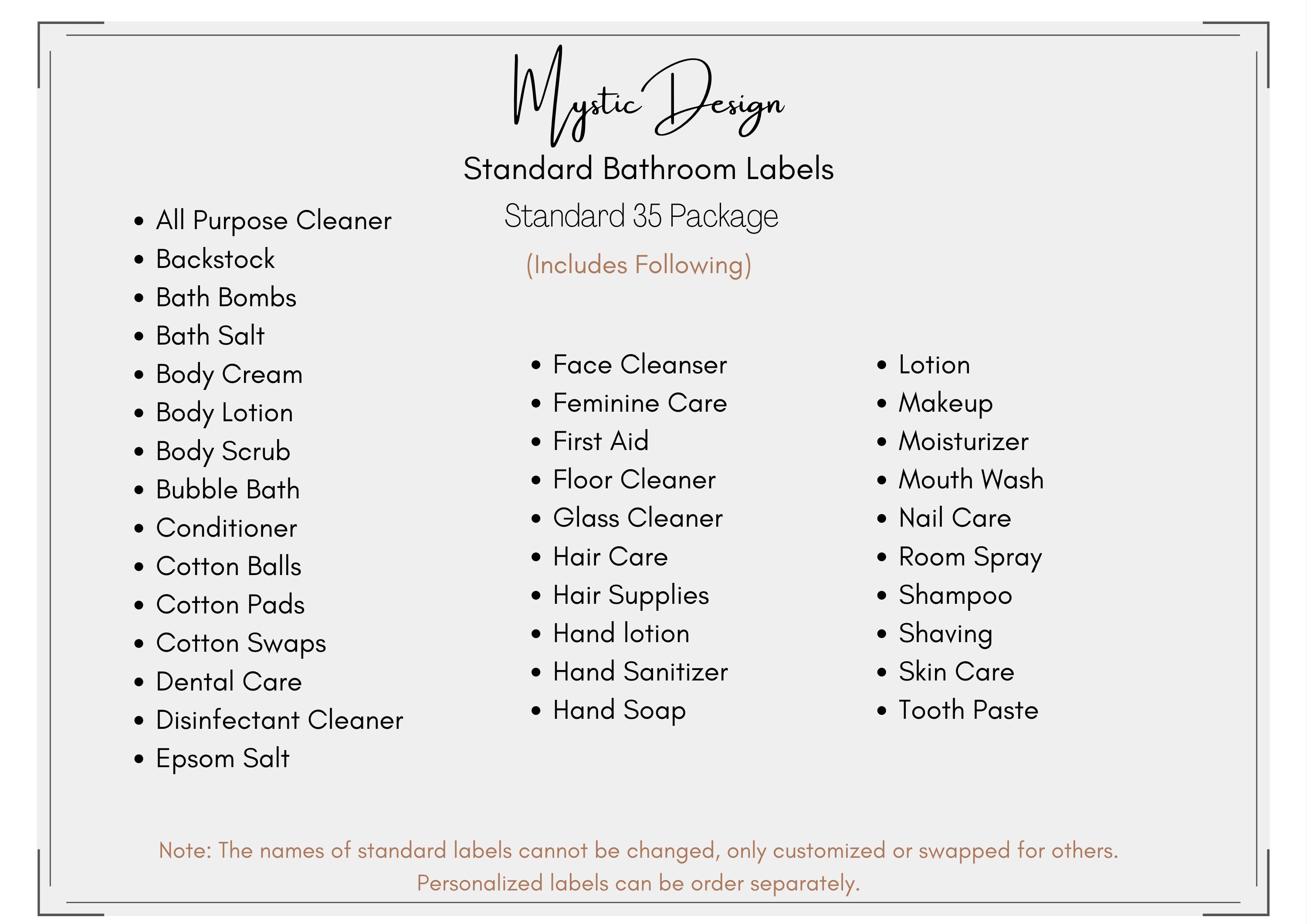 Printable Bathroom Labels Customizable Labels 7 Label Sizes - Etsy