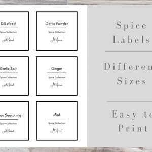 Printable Kitchen Spice Labels, Custom Spice Labels, 5 Label Sizes ...