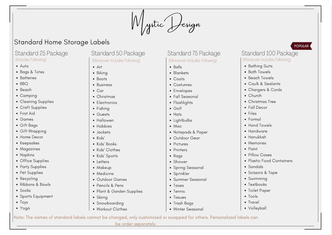 Printable Storage Labels, 3 Label Sizes, Editable Labels, Printable ...