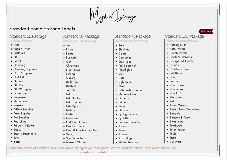Printable Storage Labels, 3 Label Sizes, Editable Labels, Printable ...