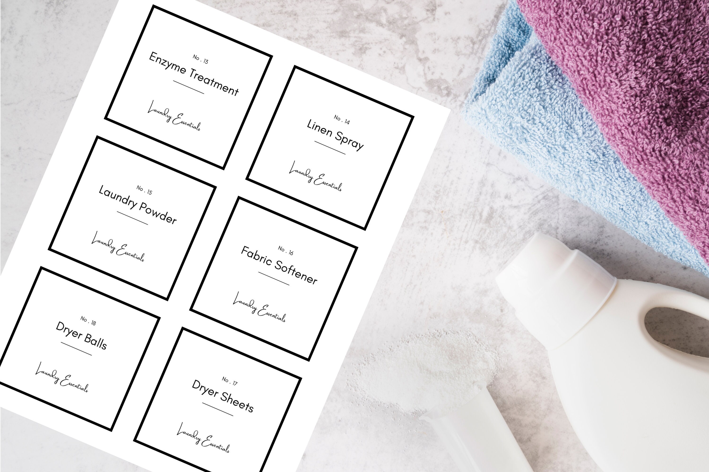 Laundry Labels Template Bundle, Printable Laundry Labels, Editable ...