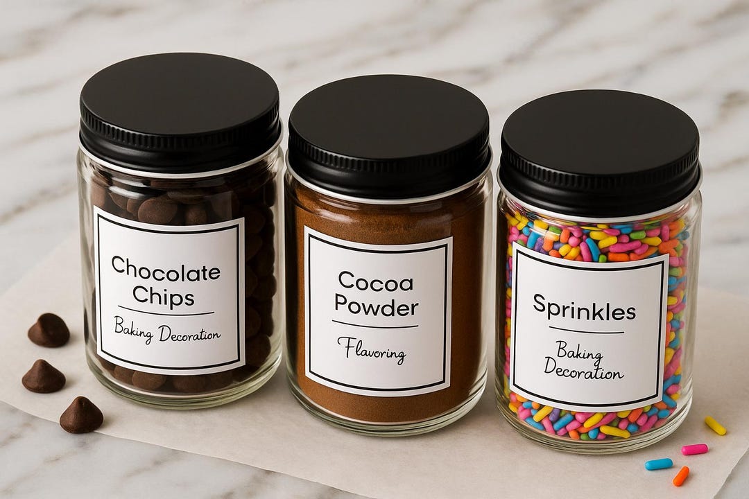 Printable Baking Labels: Customizable Kitchen Label Template Bundle - Etsy
