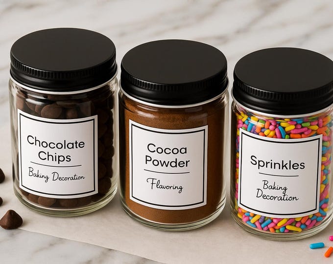 Printable Baking Labels: Customizable Kitchen Label Template Bundle - Etsy