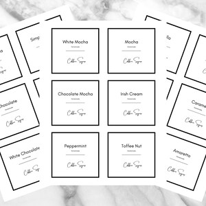 Printable Coffee Syrup Labels: 5 Sizes, Mystic Design (editable ...