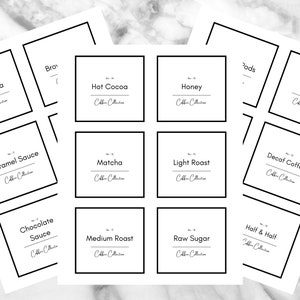 Printable Coffee Bar Labels, Customizable Labels, 5 Label Sizes ...