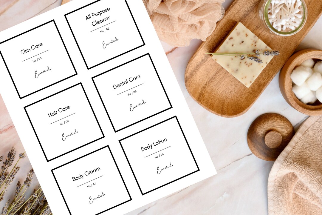 Printable Bathroom Label Package, Label Template Bundle, Printable ...