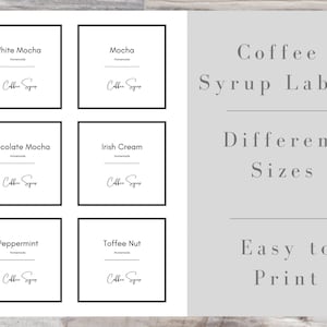 Printable Coffee Syrup Labels: Editable Coffee Bar Template Bundle - Etsy